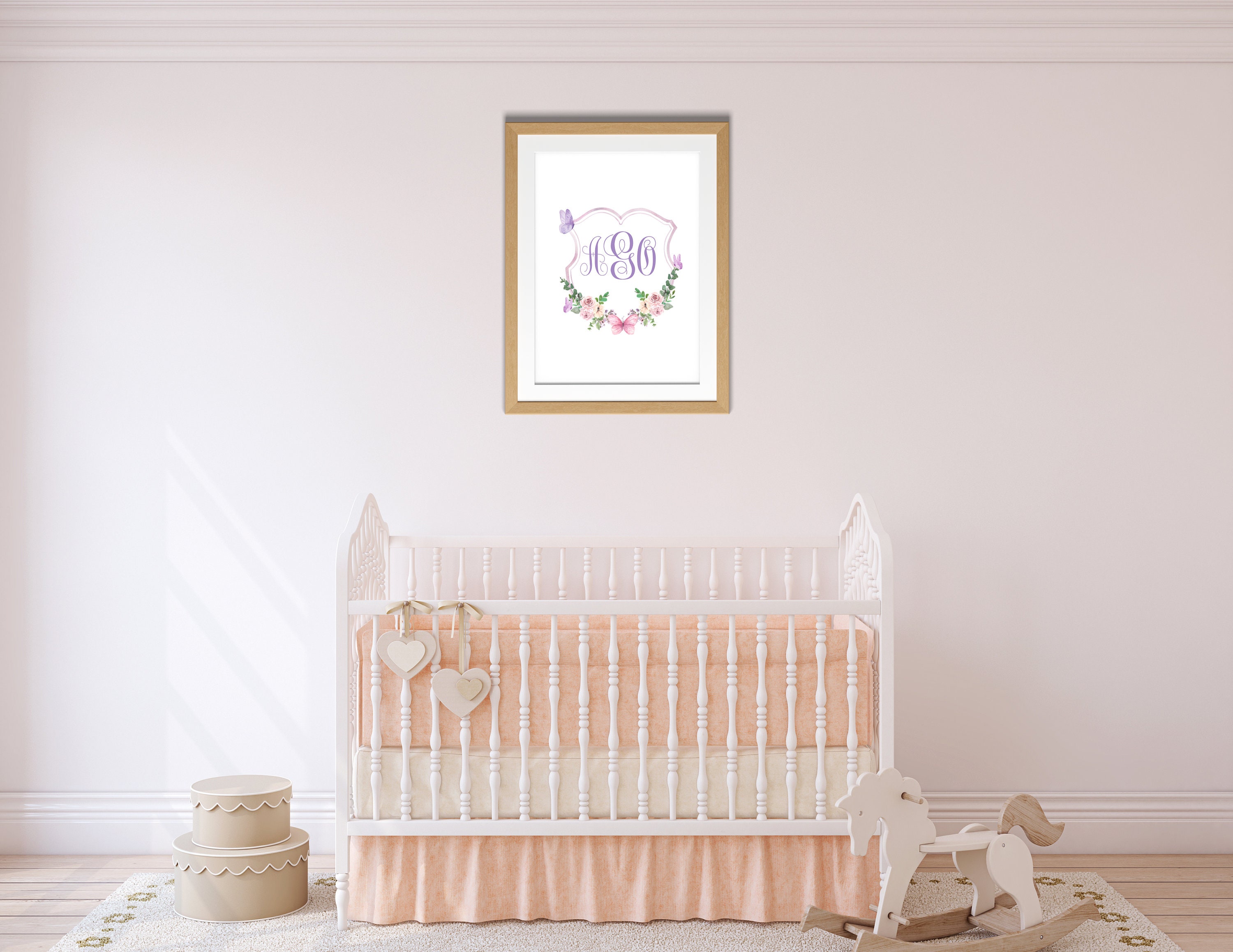 Digital Butterfly Monogram Nursery Crest - Etsy