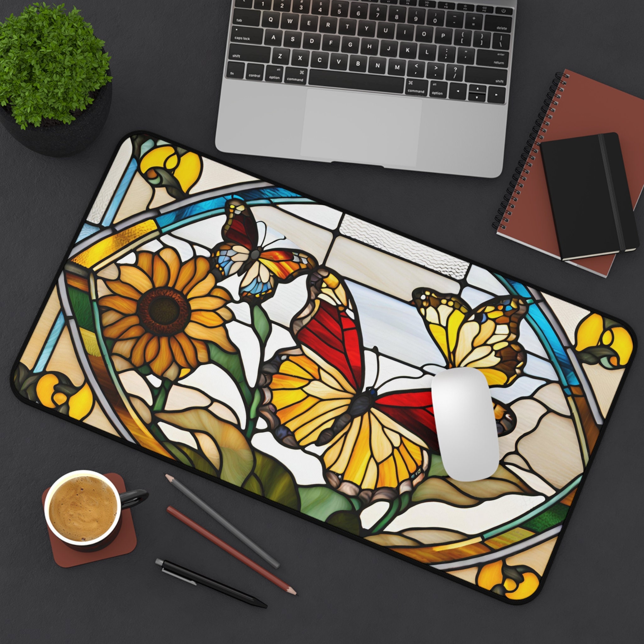 Butterfly Stained Glass Desk Mat - Etsy