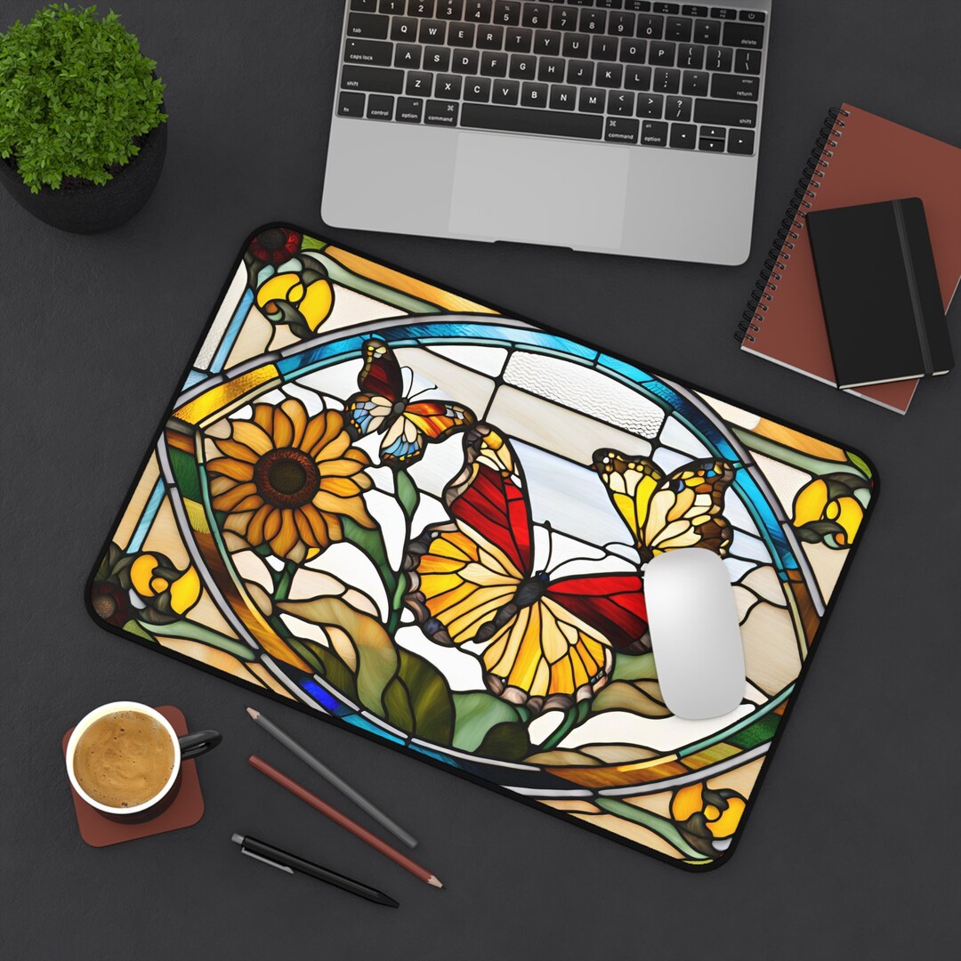 Butterfly Stained Glass Desk Mat - Etsy