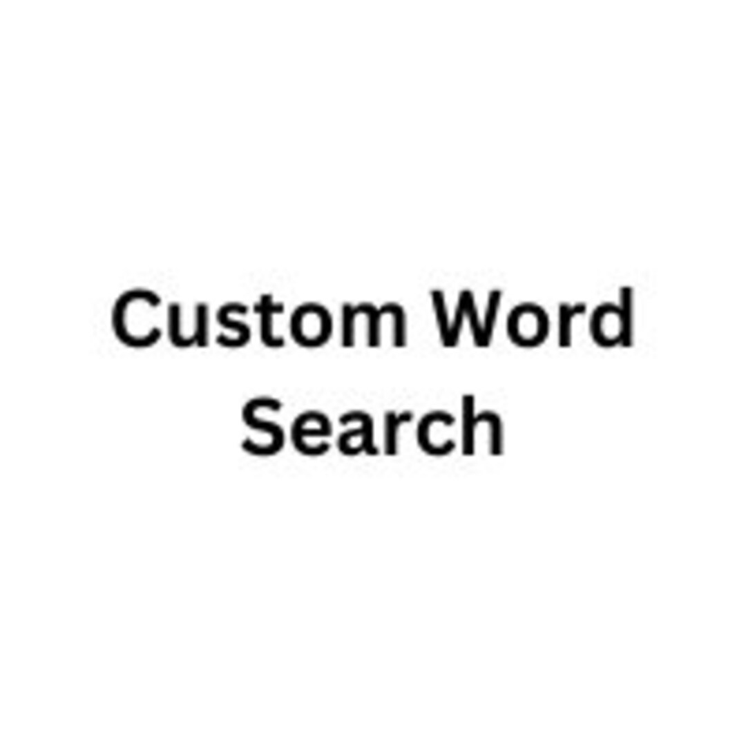 Custom Word Search - Etsy
