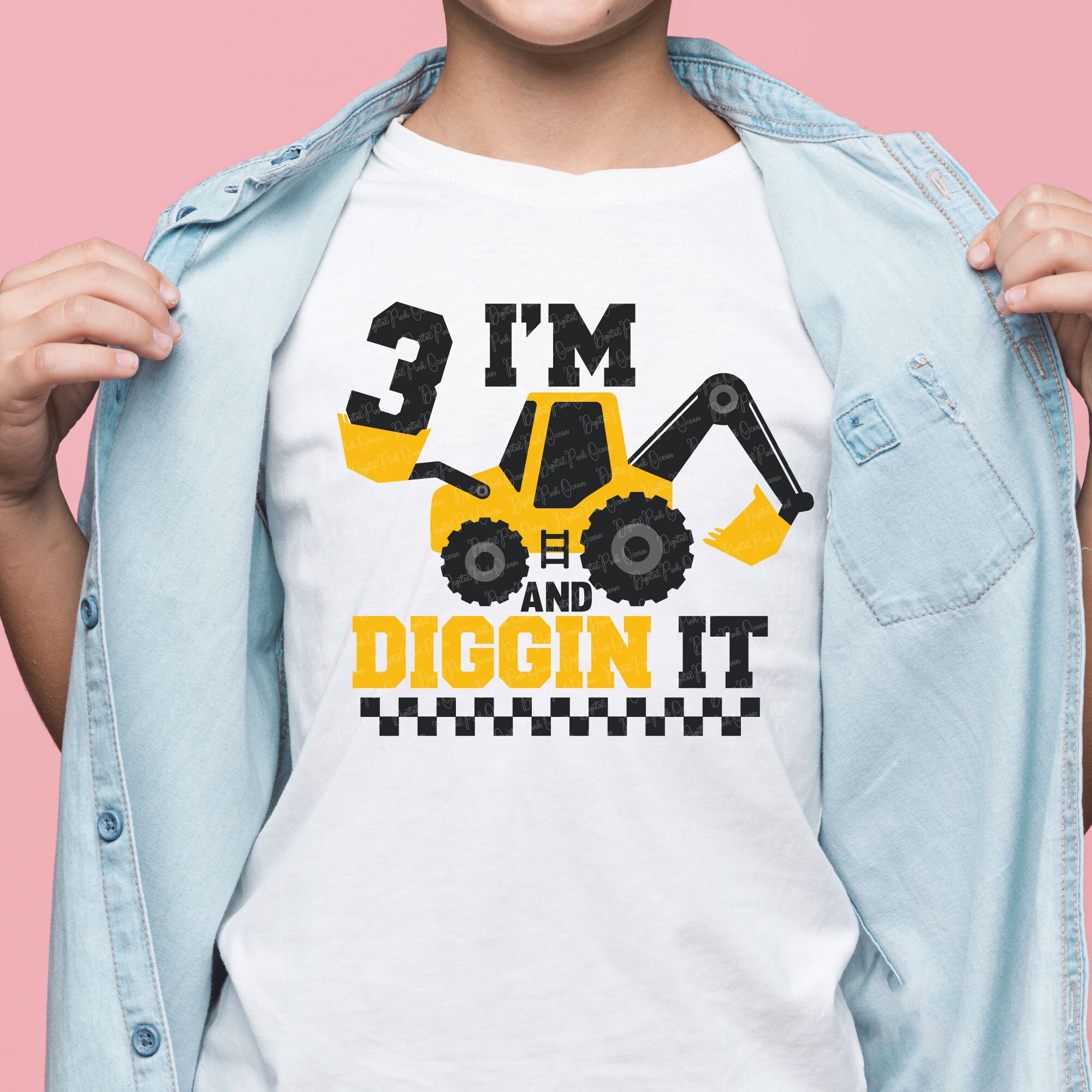 I'm 3 and Digging It Svg, Construction Svg, 3rd Birthday Svg, Birthday ...