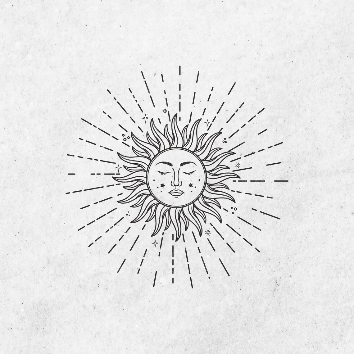 Retro Sun Svg Boho Svg Celestial Svg Mystical Print for - Etsy