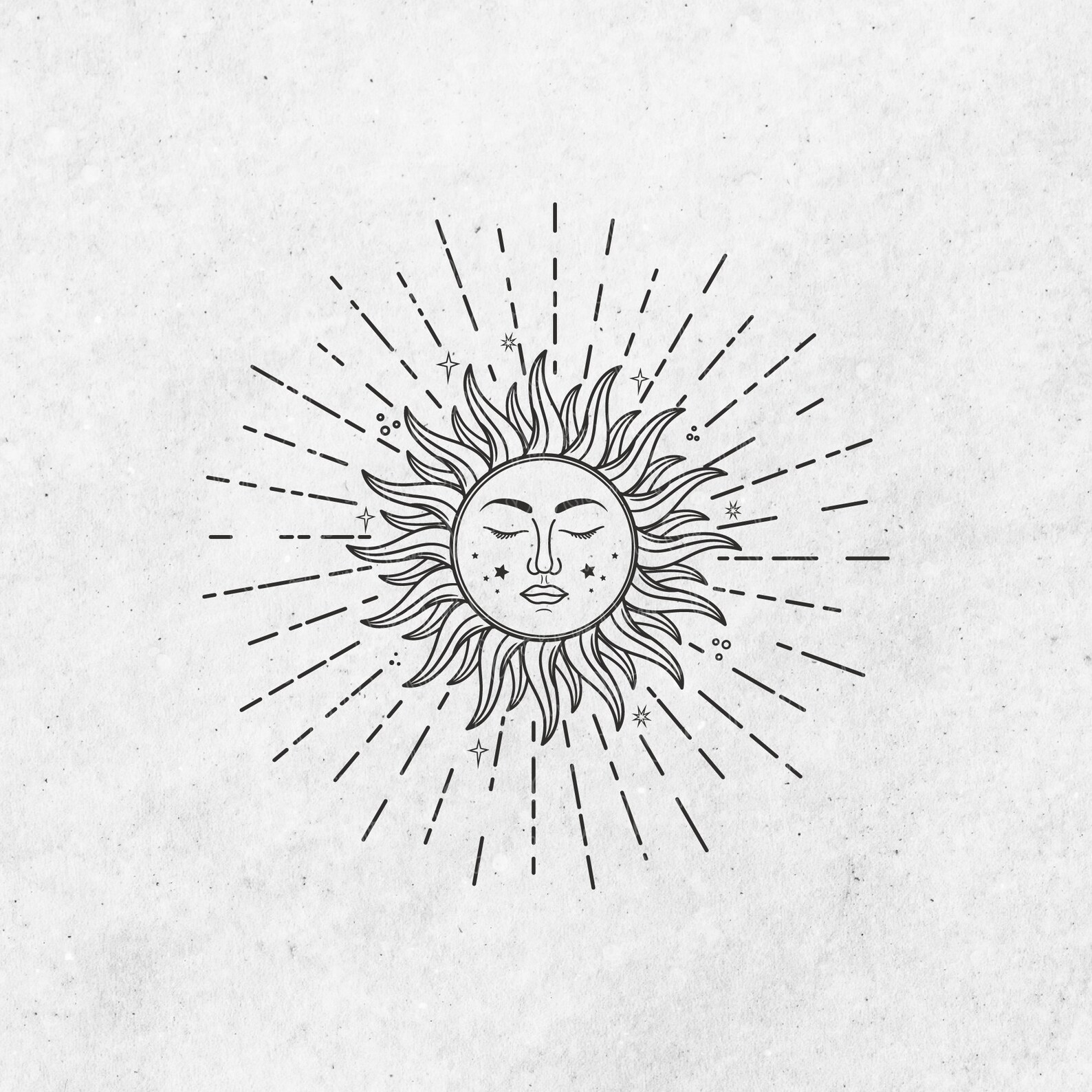Retro Sun Svg Boho Svg Celestial Svg Mystical Print for - Etsy