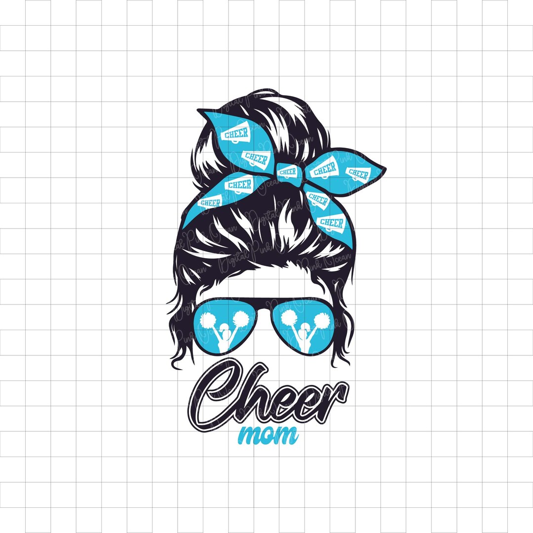 Cheer Mom Svg, Messy Bun Hair Svg, Cheerleader Svg, Trendy Cheer Mom ...