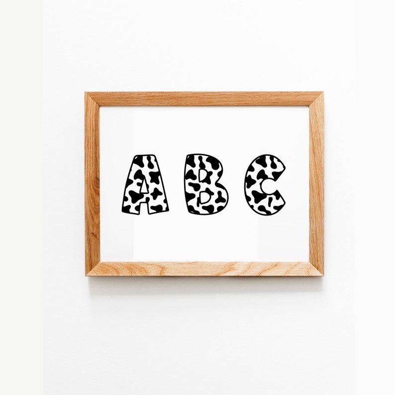 Cow Print Alphabet SVG Bundle, Numbers, Letters (SVG) - Etsy