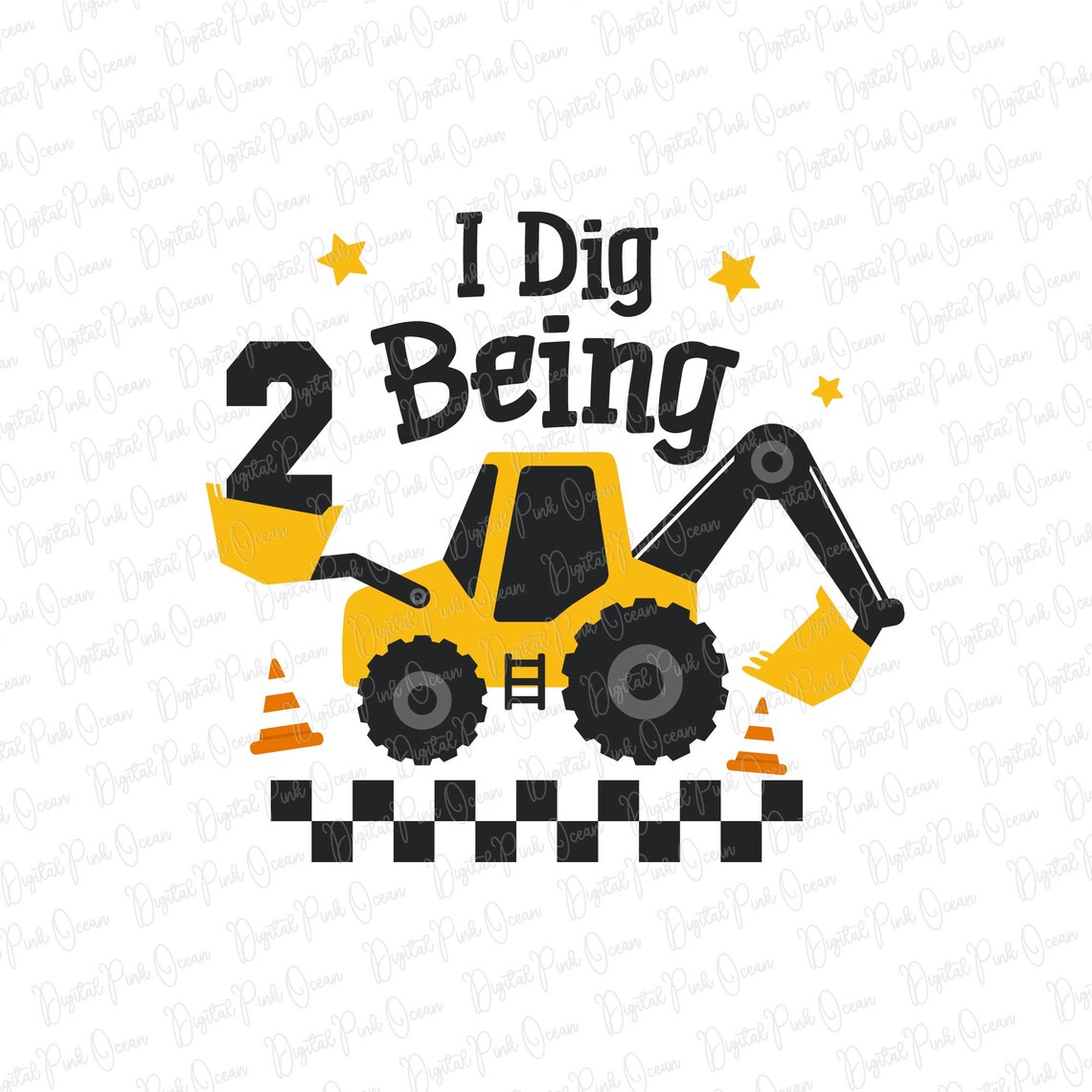 Dig Being 2 Svg Png, Second Birthday Svg, Construction Svg, 2 Years ...