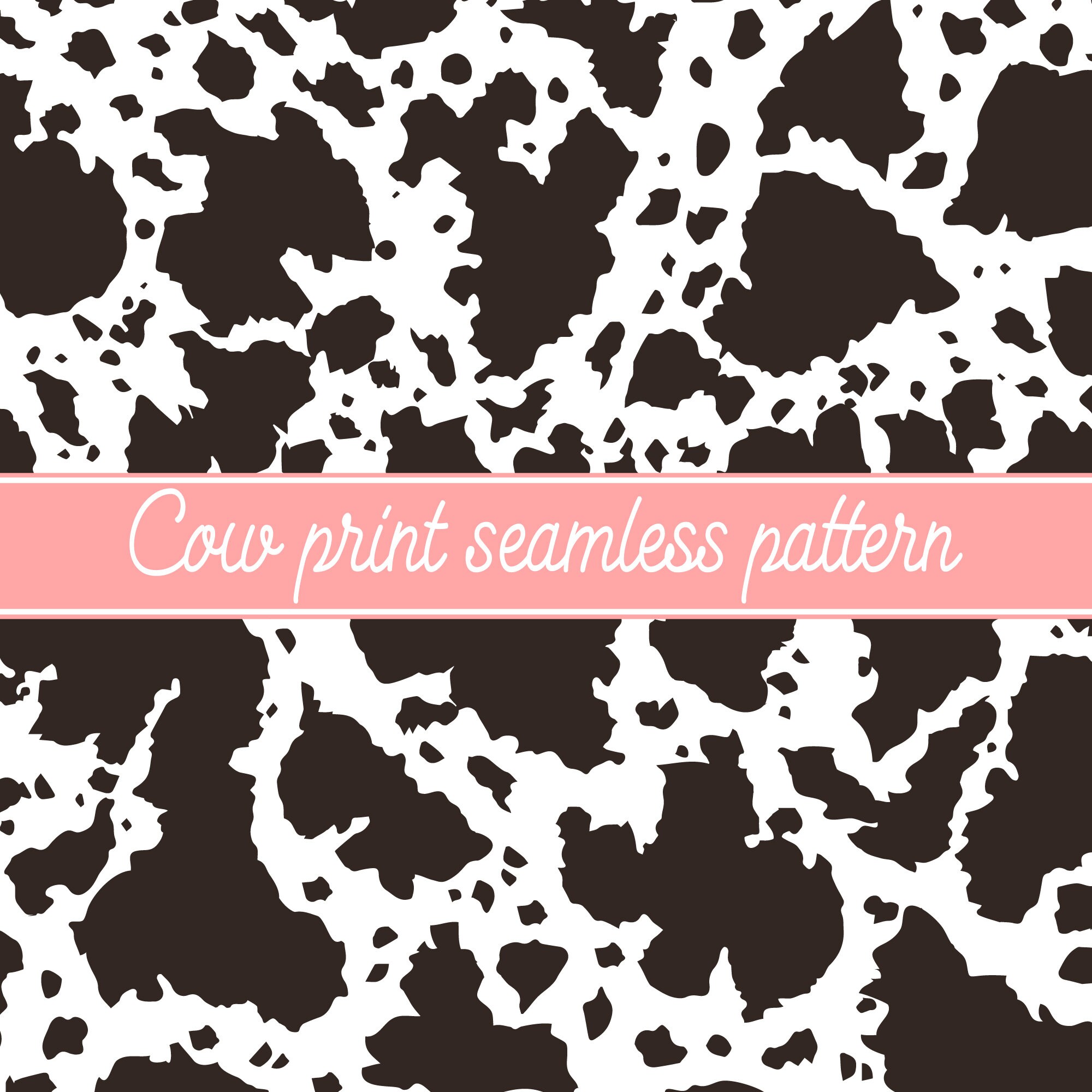 Cowhide Print PNG Black and Brown Cow Print Seamless Pattern - Etsy