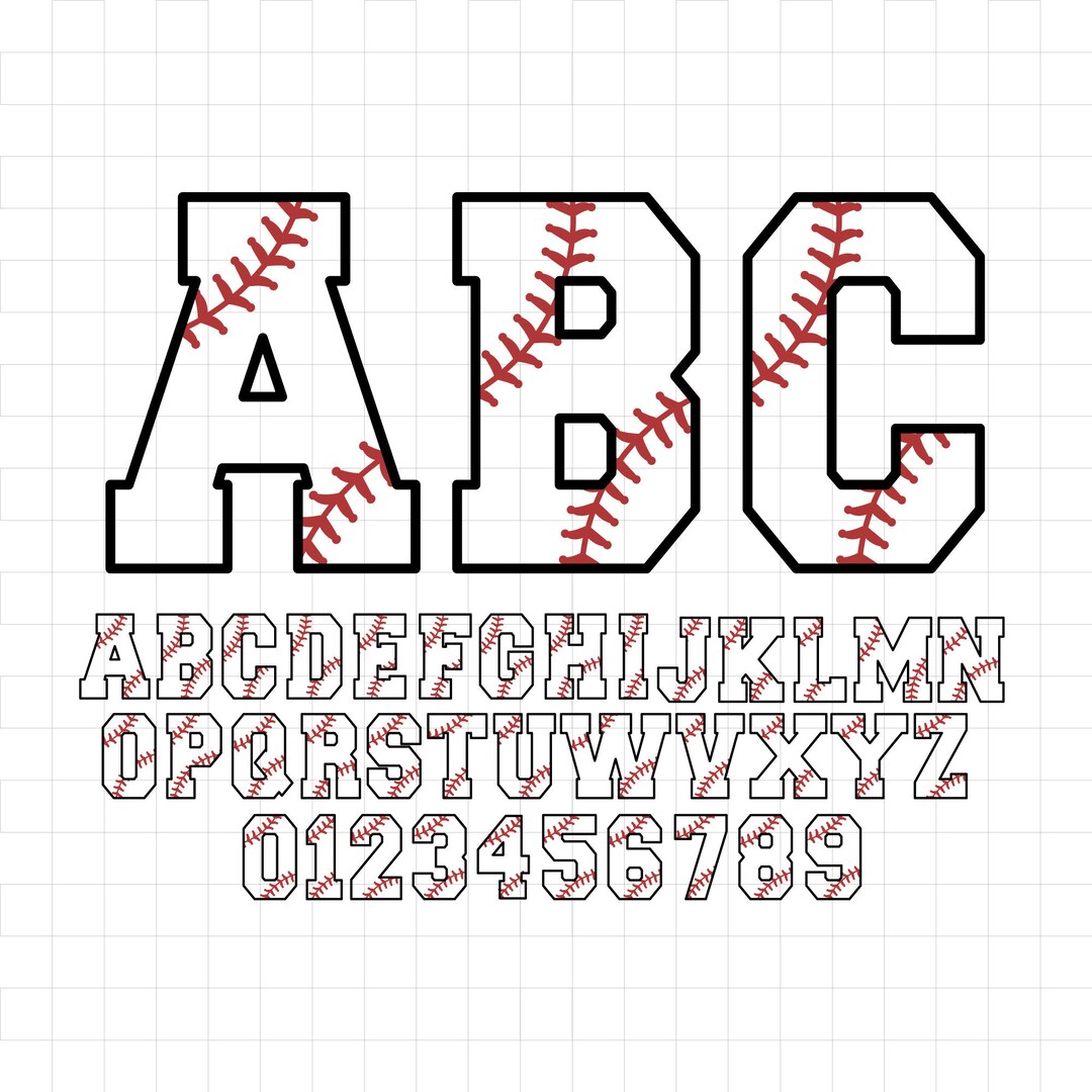 Baseball Font SVG PNG DXF, Baseball Letters Svg, Baseball Mom Svg ...