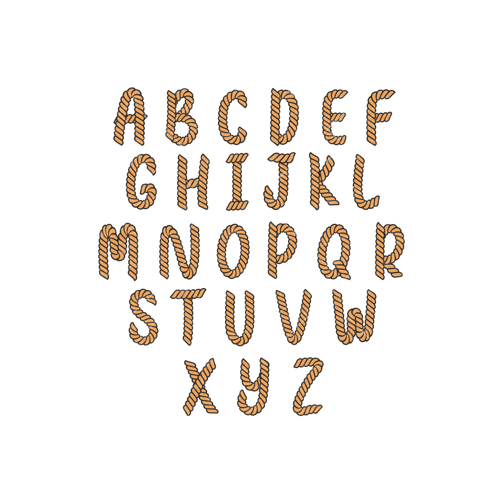 Western Rope Font Svg, Cowboy Alphabet, Letters, Numbers (svg, Png, Dxf ...