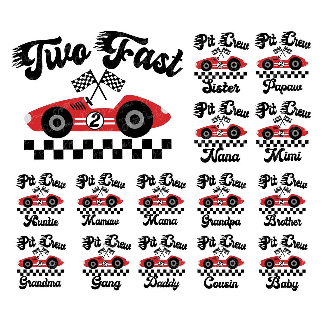 Two Fast Svg, Two Fast Png, Two Fast Birthday Svg, Pit Crew Svg, Pit ...