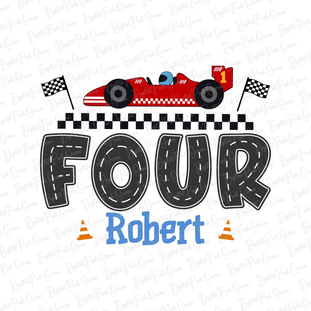 Four Fast Birthday SVG, Race Car Theme (SVG, PNG) - Etsy