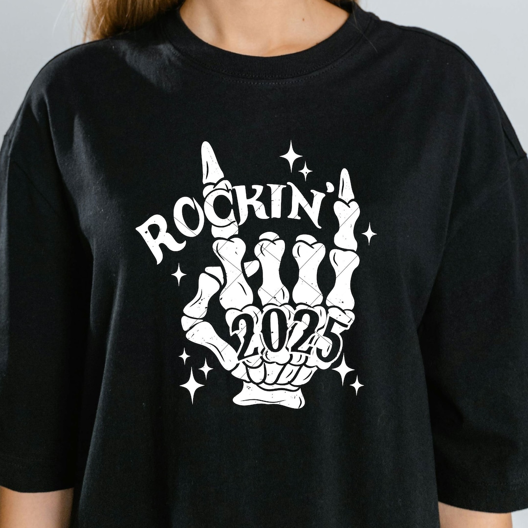 Rockin 2025, Skeleton New Year SVG PNG, Skeleton Hand 2025 Svg, New ...