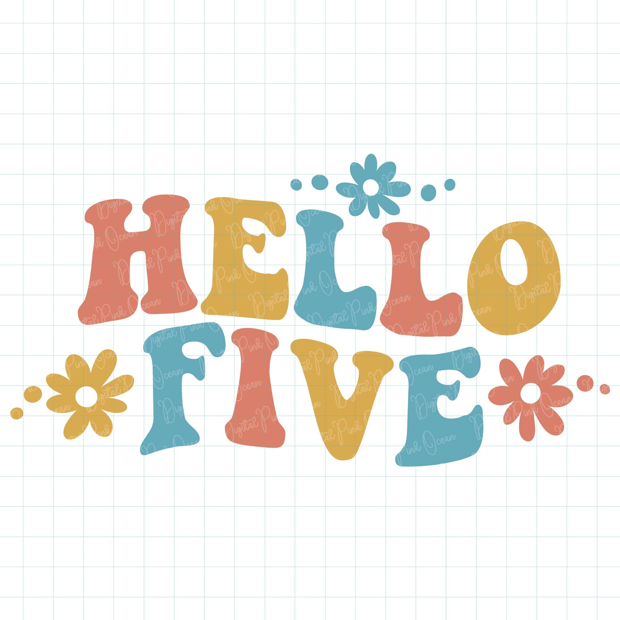 Hello Five Svg, 5th Birthday Svg, Birthday Girl Svg, Birthday Svg ...