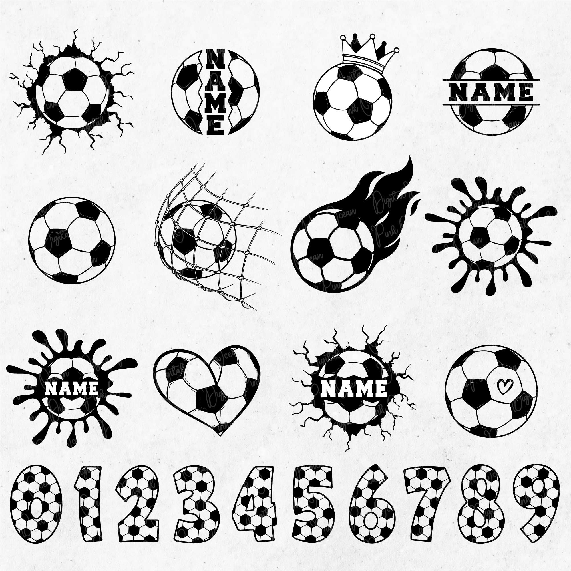 Soccer Ball Monogram SVG Bundle, Kids and Team Designs (digital ...