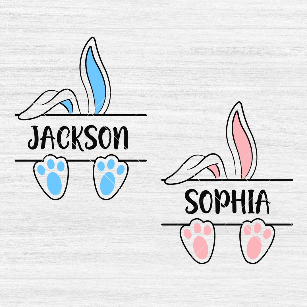 Easter Monogram SVG PNG DXF, Bunny Split Svg, Easter Monogram Svg ...