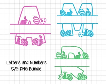 Easter Split Monogram SVG, Easter Split Alphabet SVG, Easter Monogram Svg Cricut, Easter ...