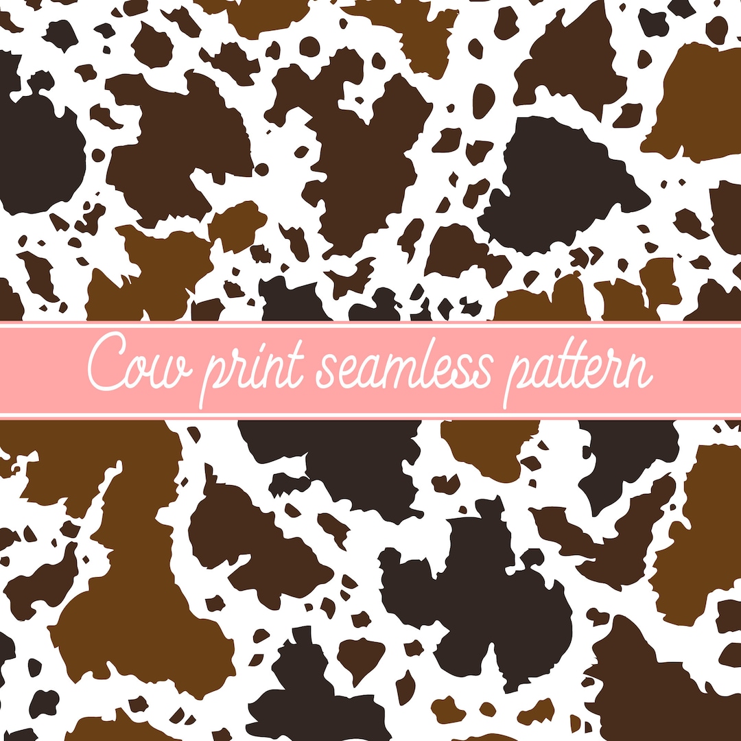 Cowhide Print PNG, Black and Brown Cow Print Seamless Pattern, Cow ...