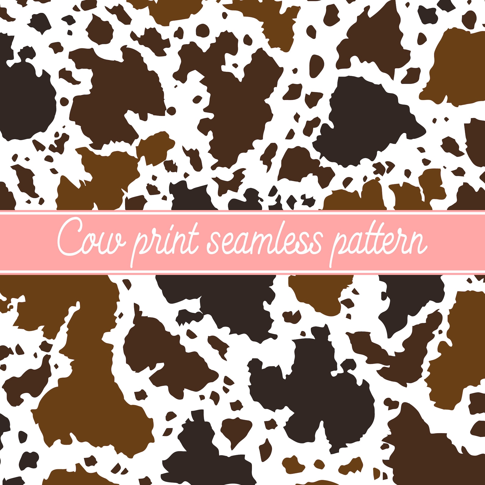 Cowhide Print PNG Black and Brown Cow Print Seamless Pattern - Etsy