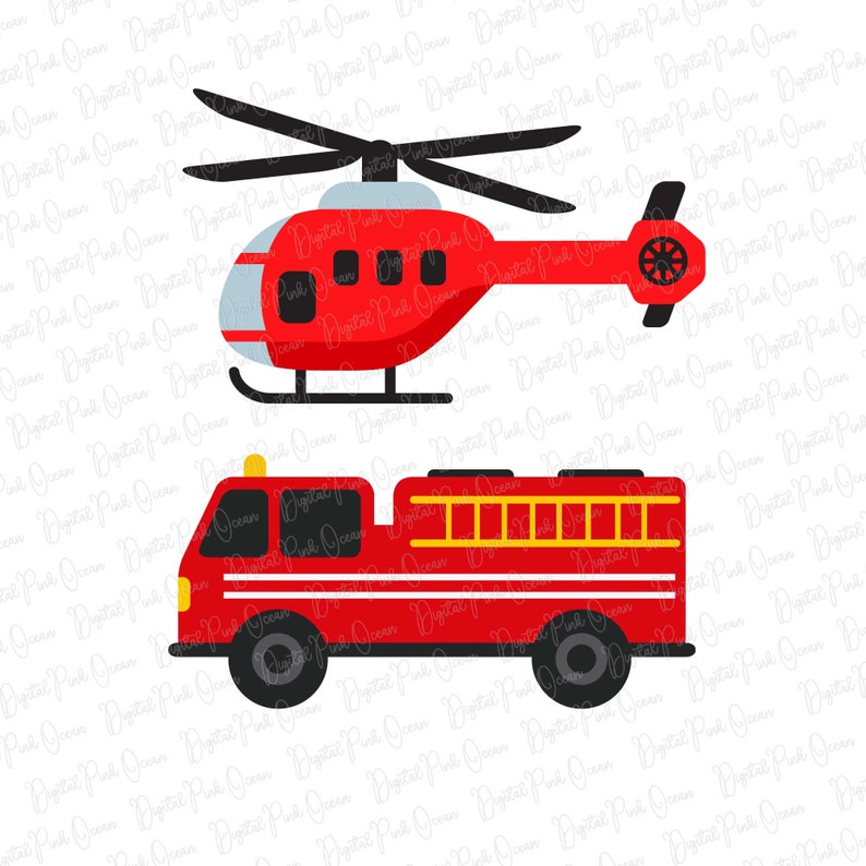 Firetruck Fireman SVG Bundle, Fire Truck Svg, Fire Svg, Helmet Svg ...
