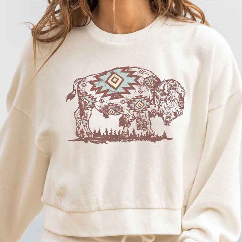 Retro Buffalo PNG, Aztec Png, Bison PNG, Western PNG, Vintage Rodeo ...