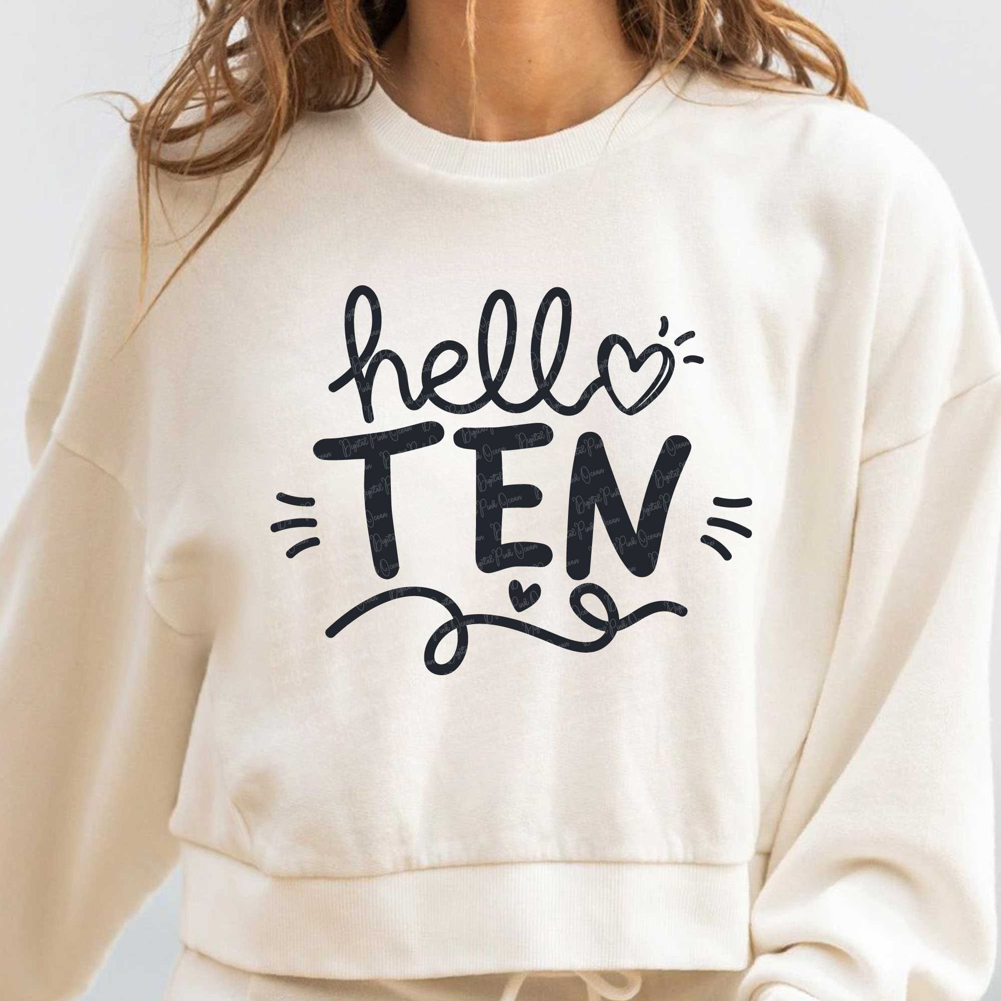 10th Birthday Svg, Hello Ten Svg, Birthday Girl Svg, Birthday Svg ...