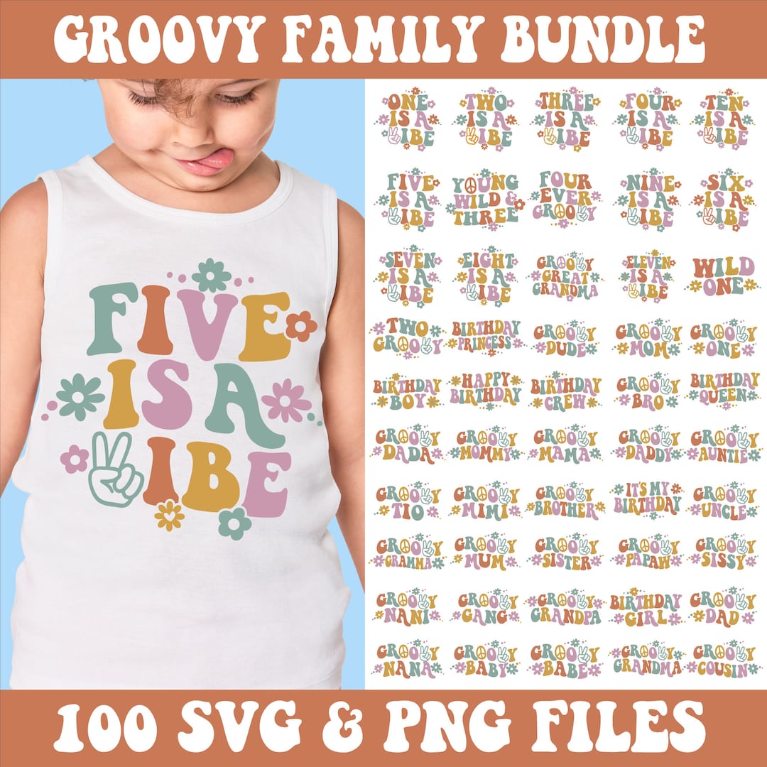 Groovy Family SVG PNG Bundle, Groovy Mama Svg, Groovy Birthday Svg ...