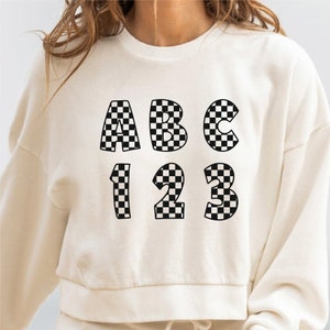 Checkered Alphabet and Numbers Svg, Checkered Letters Bundle, Racing ...