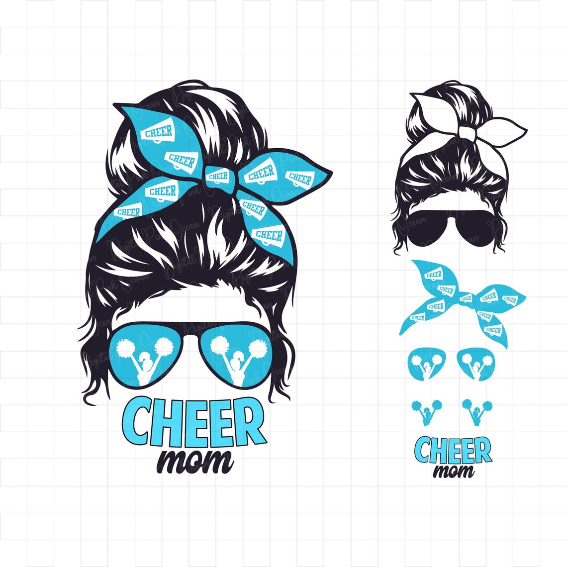 Cheer Mom Svg Bundle, Pom Poms, Cheerleader, Cheerleaders, Cheerleading ...