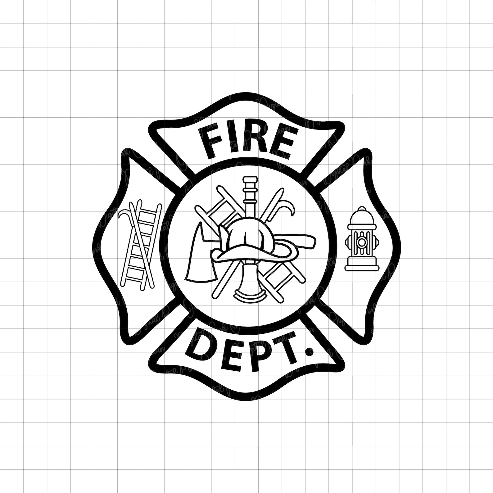 Fire Dept SVG PNG DXF, Firefighter Svg, Maltese Cross Svg, Fireman Svg ...