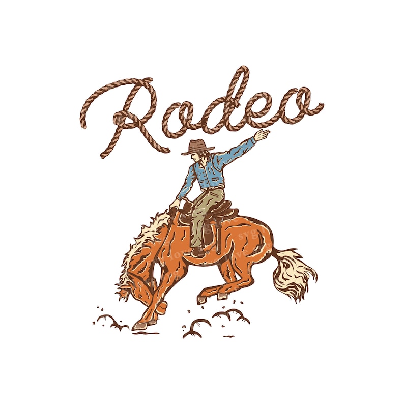 Cowboy Rodeo PNG, Wild Horse Western Design (digital Download) - Etsy