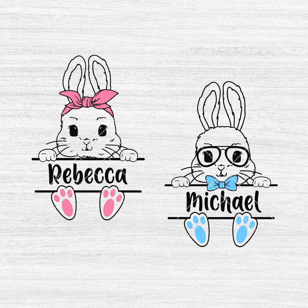Bunny Split Monogram SVG PNG DXF, Easter Bunny Monogram Svg, Bunny ...