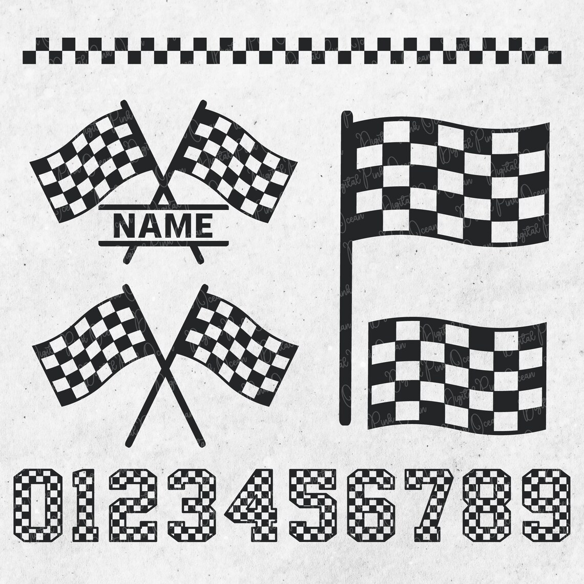 Racing Flag Svg Start Flag Svg Checkered Numbers Svg Racing Flag