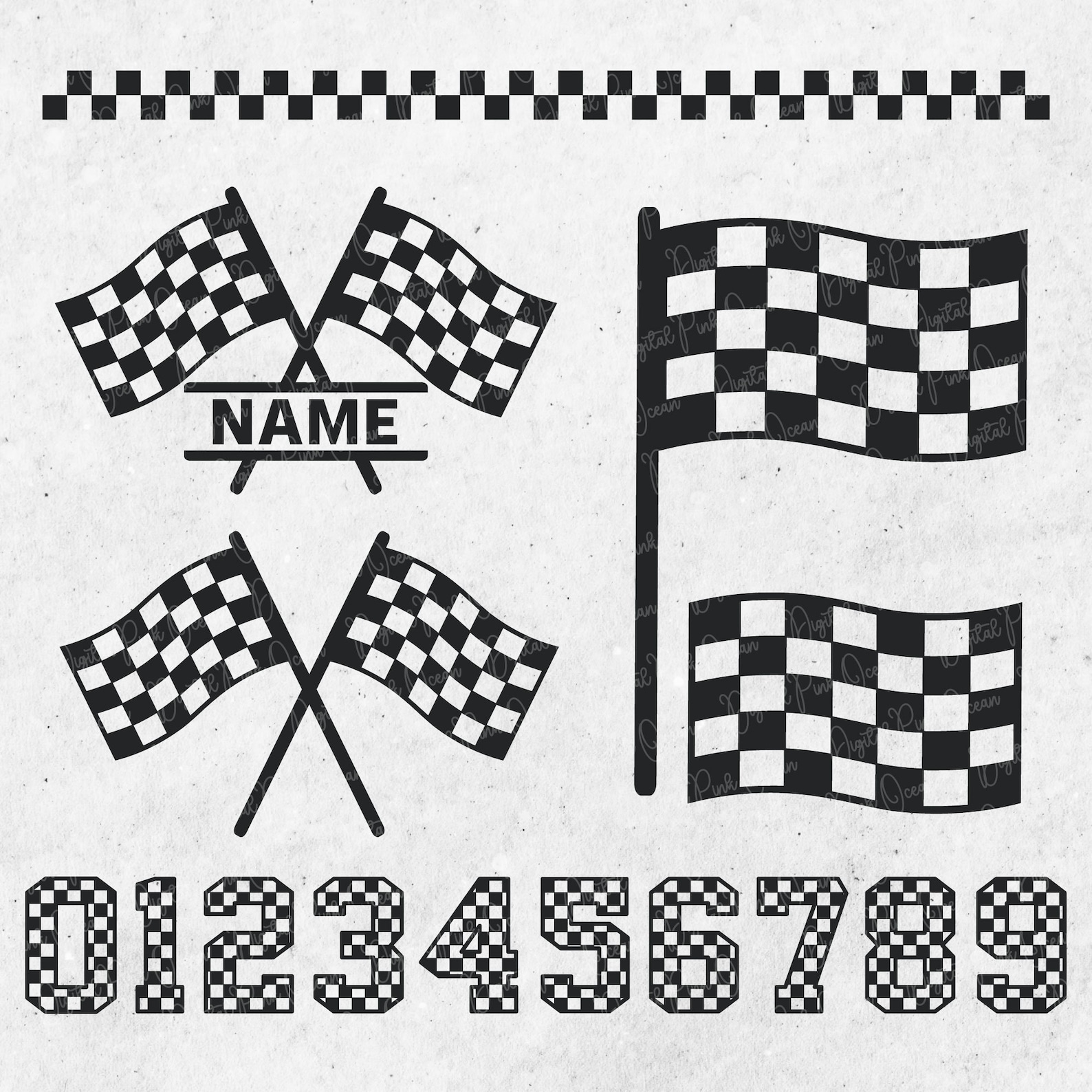 Racing Flag SVG, Start Flag Svg, Checkered Numbers SVG, Racing Flag ...