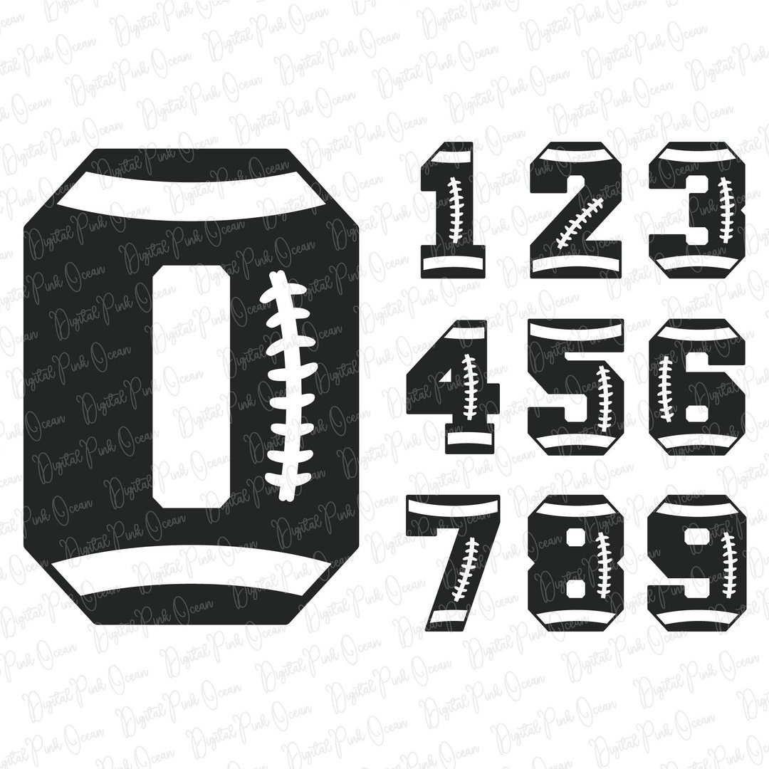 Football Player Numbers Svg, Png, Dxf, Number Cut File Svg, Football ...