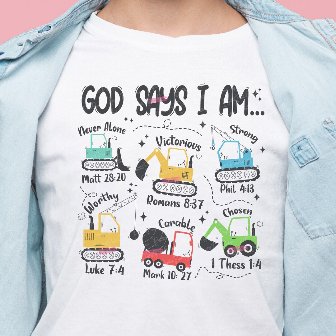 Christian Boys Truck T-shirt SVG PNG, Bible Verse Tee Design (digital ...