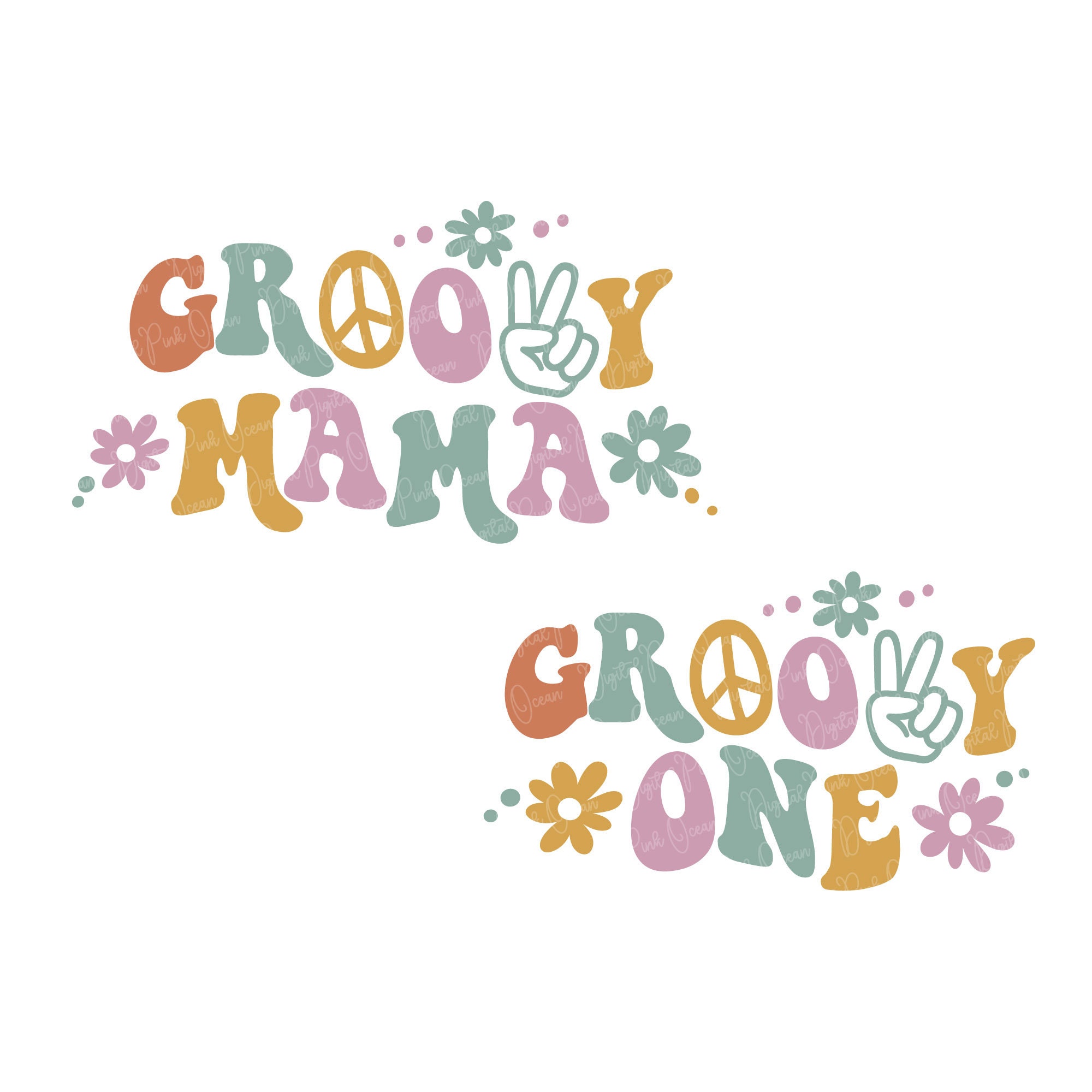 Groovy Mama and One SVG, Birthday Shirt Design (SVG, PNG) - Etsy