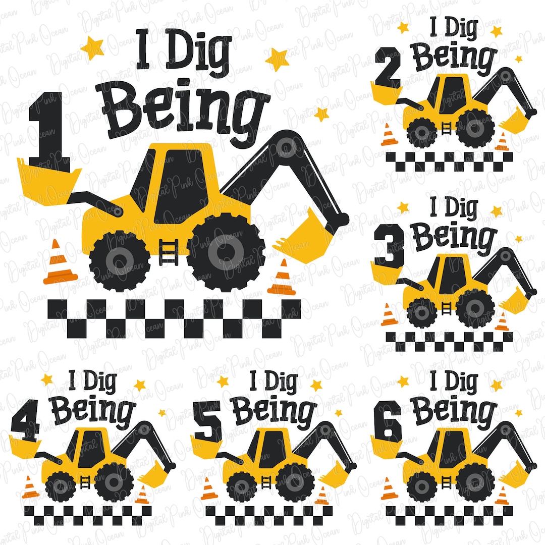 Dig Being 3 Svg Bundle, Fourth Birthday Svg, Construction Svg, 2 Years ...
