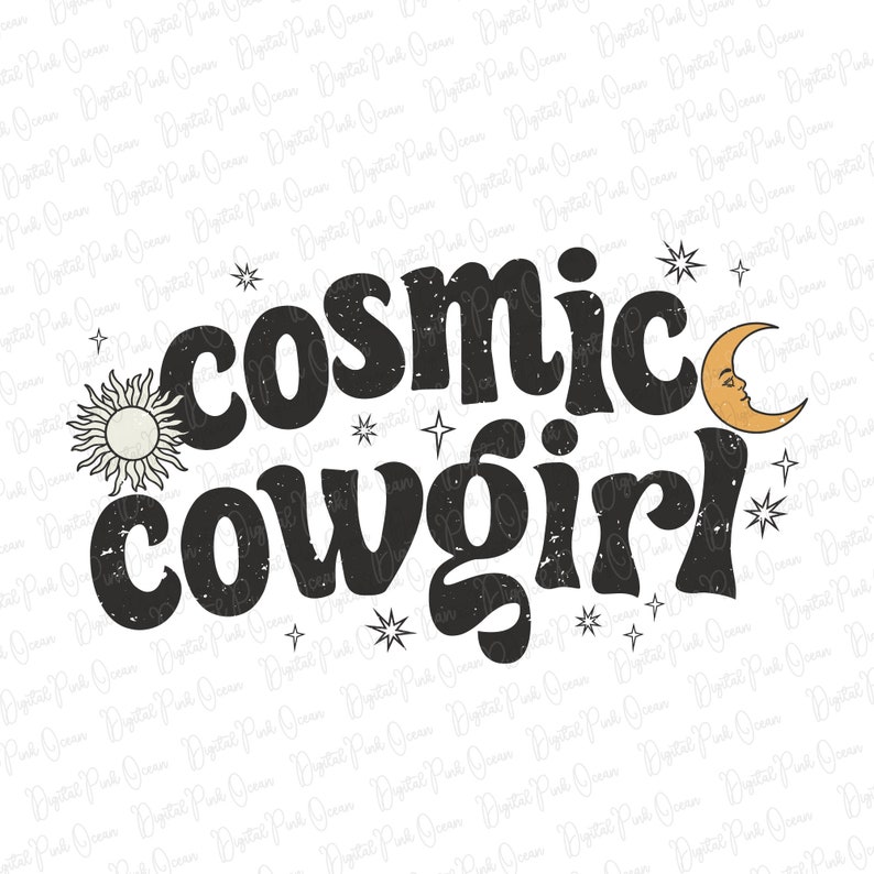 Cosmic Cowgirl Png, Moon Png, Space Cowgirl Png, Western Country Png ...