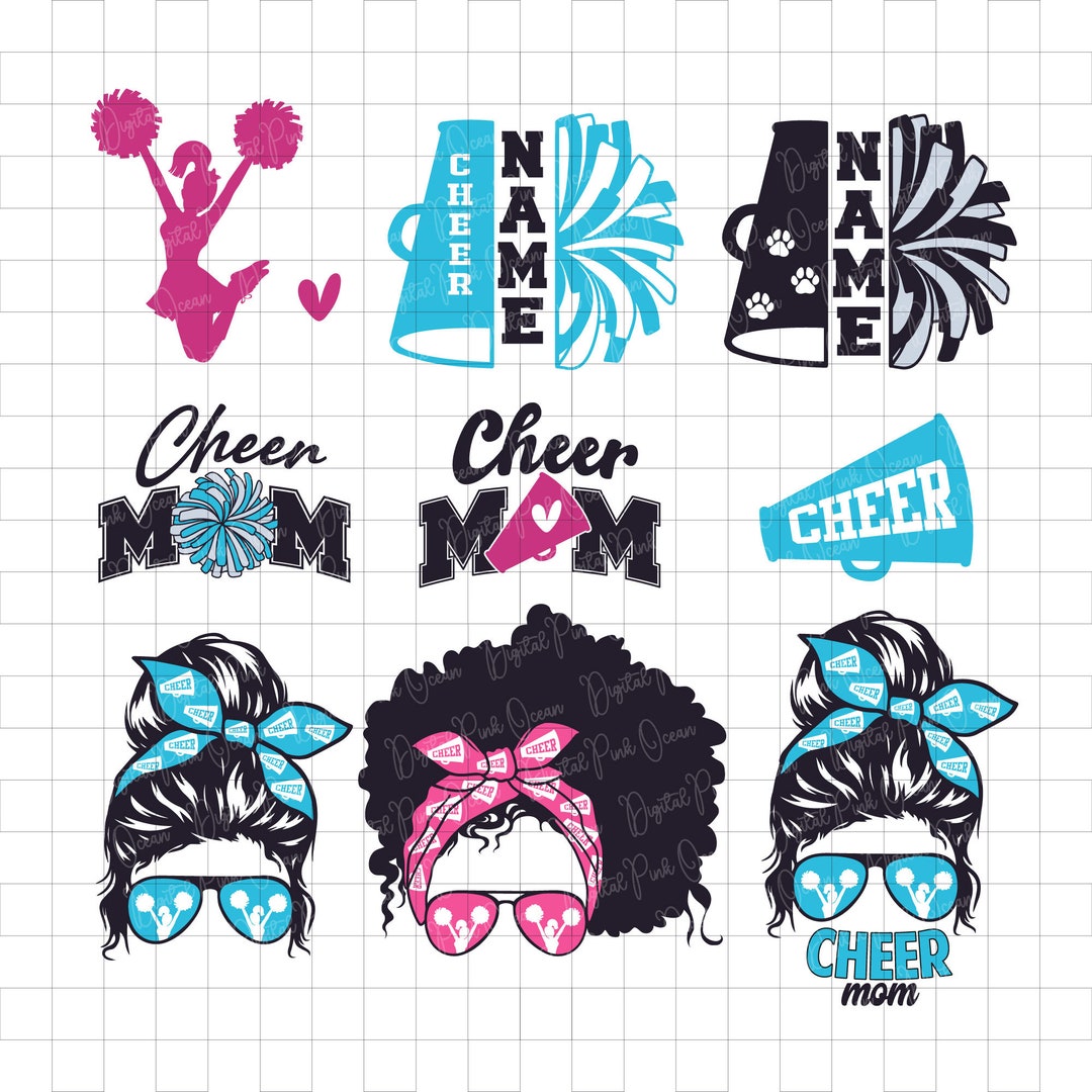 Cheer Mom Svg Bundle, Pom Poms, Cheerleader, Cheerleaders, Cheerleading ...