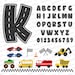 Race Track Alphabet SVG PNG Bundle, Road Numbers, Letters (digital ...