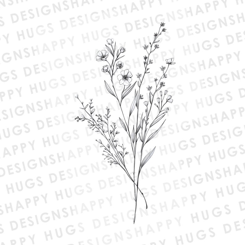 14 Elegant B&W Floral Clipart Bundle Decor Printable Designs High ...