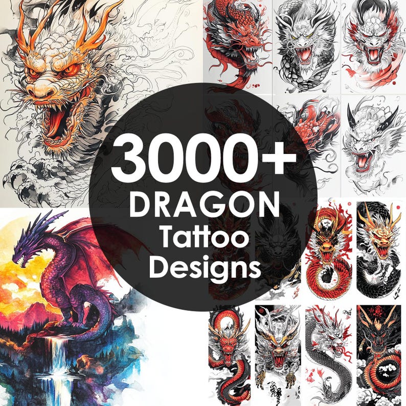 3000+ Dragons Ultimate Bundle Tattoo Designs Unique High Quality ...