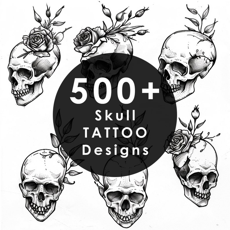 500+ Skull Tattoo Designs Roses Snakes Spiders Aliens Dragons High ...