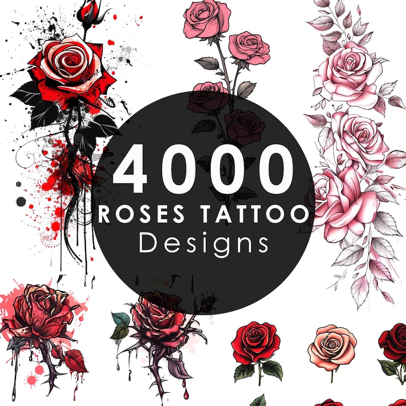 4000+ Roses Ultimate Bundle Tattoo Designs Unique High Quality Line ...