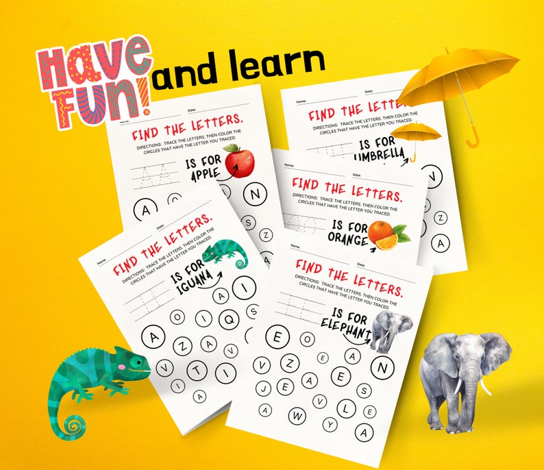 Find the Letters. Learning SEL Worksheet for Kids Printable - Etsy