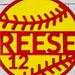 Custom Softball Name Sign, Round Name Sign, Sports Name Sign, Girl Name ...