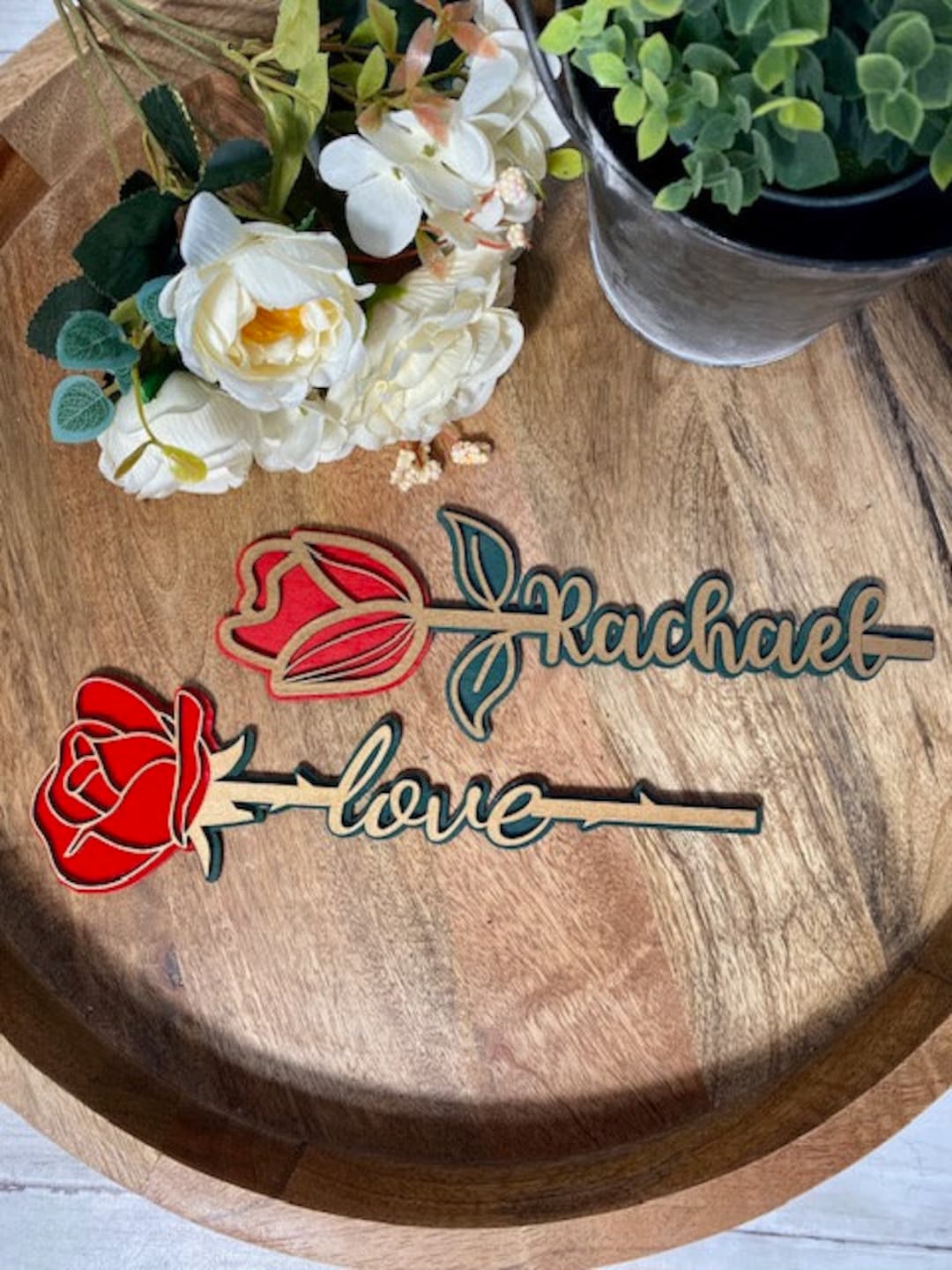 Personalized Laser Cut Rose – Mother's Day Gift, Unique Valentine's Day ...
