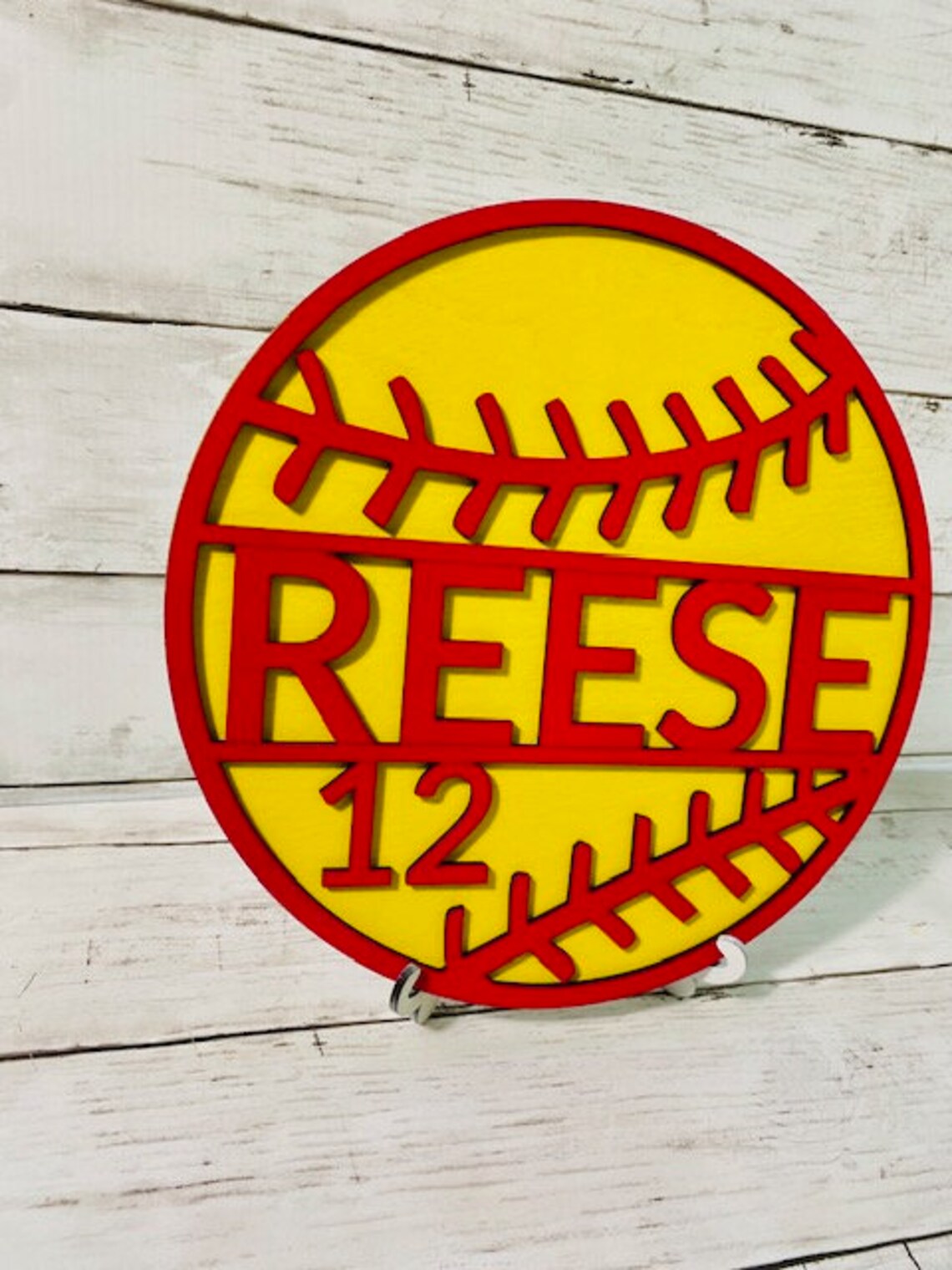 Custom Softball Name Sign, Round Name Sign, Sports Name Sign, Girl Name ...