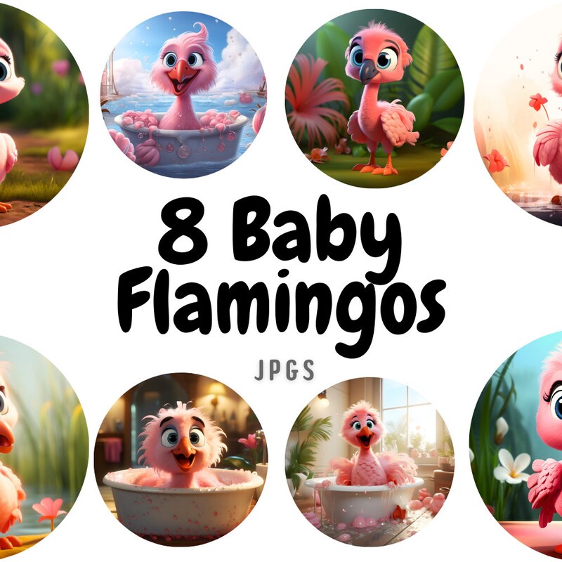 Flamingo Clipart - Etsy