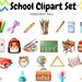 100 School Supplies Clipart, Pngs, Back to School Clipart Bundle, Kids ...